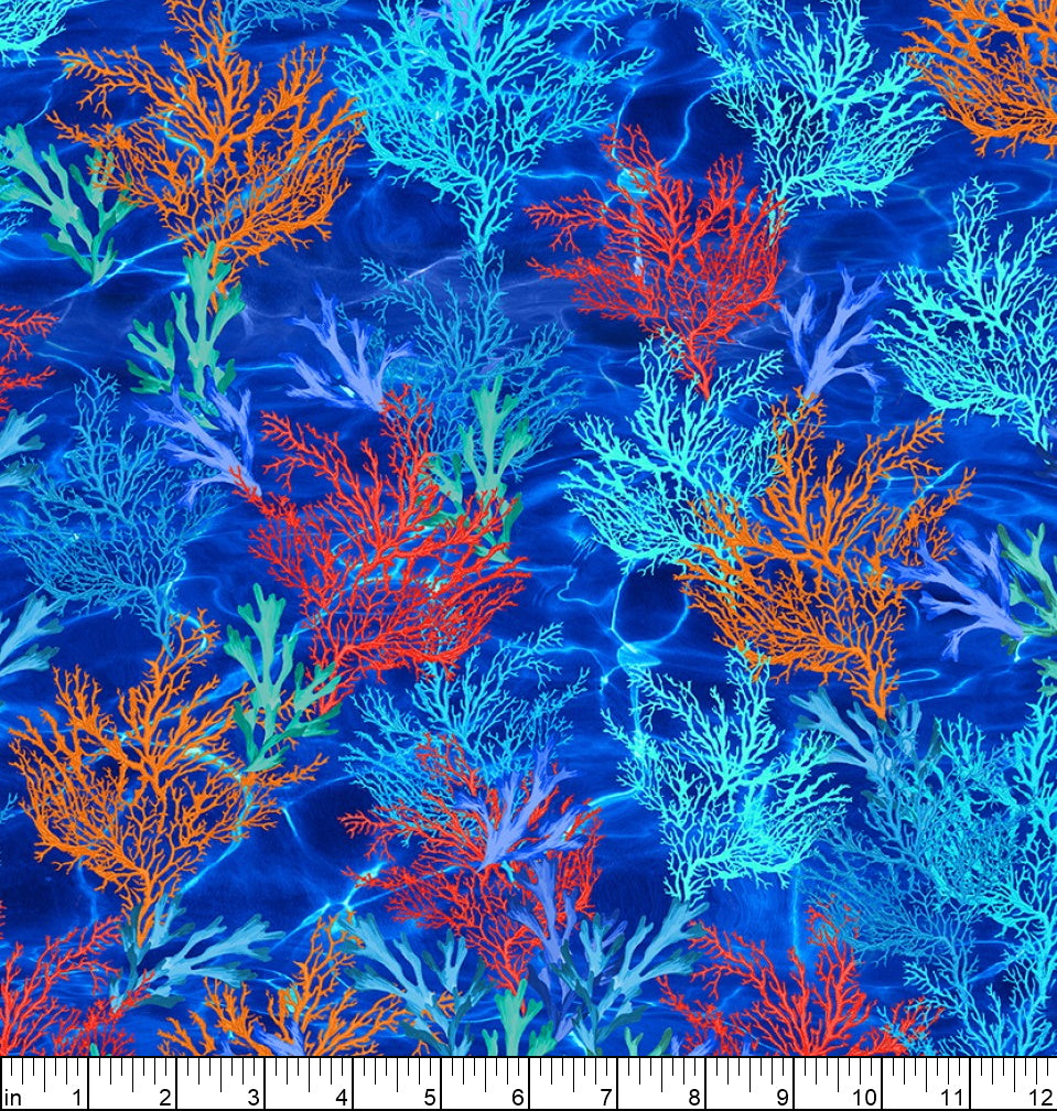 Oceana Coral Multi Color Fabric