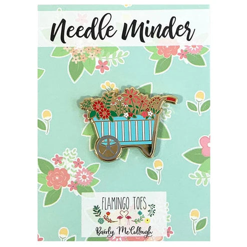 Magnetic Needle Minder Spring Floral Wheelbarrow