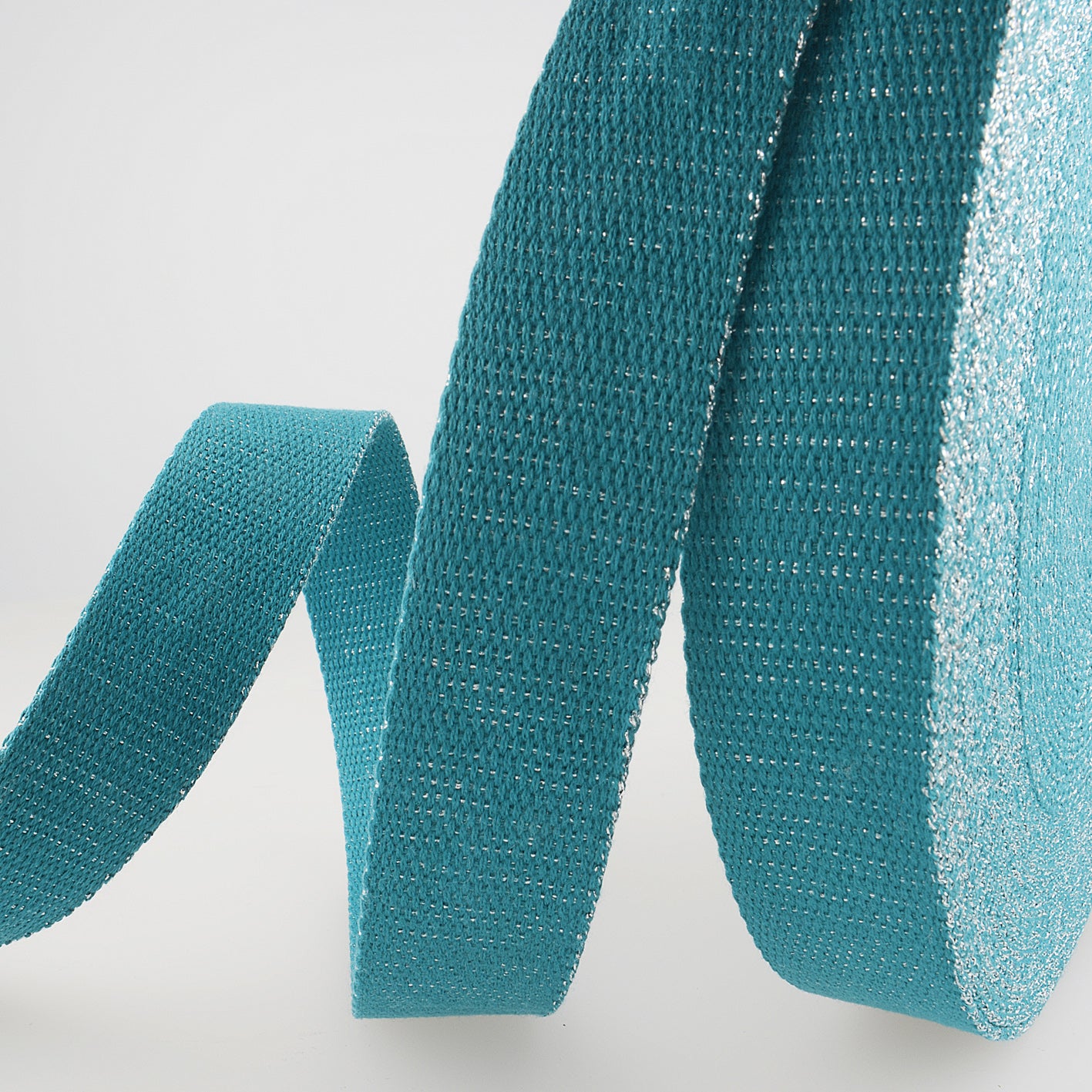 Metal Webbing 1 3/16" Teal & Silver